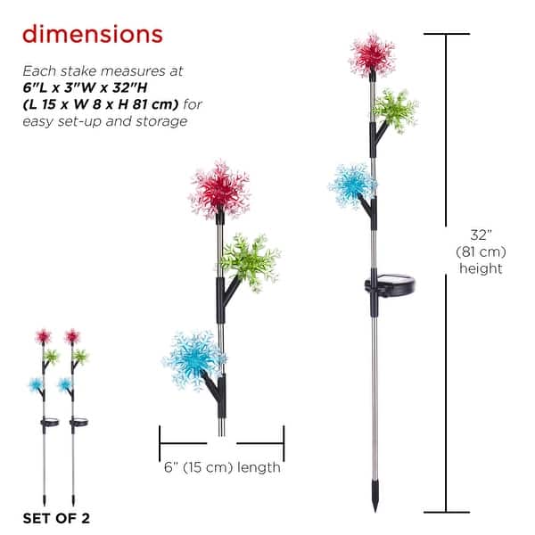 Alpine Corporation Outdoor Garden Stakes LED Lights (Set of 2) - Bed ...