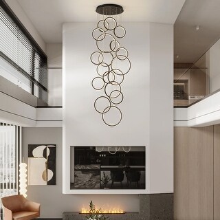 18 LED Loop Pendant Light Dimmable Staircase Chandelier - Bed Bath ...