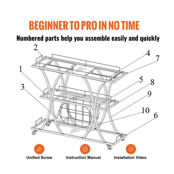 3 Tiers Home Bar Serving Cart on Lockable Wheels, Rolling Alcohol Cart ...