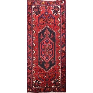 Geometric Tribal Hamedan Persian Area Rug Wool Handmade Carpet - 3'9" x ...