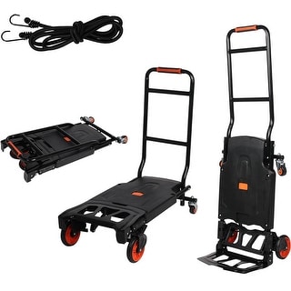 Folding Hand Truck Dolly Luggage Platform Cart with Bungee Cord - 26.4 ...