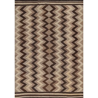 Natural Dye Chevron Kilim Contemporary Area Rug Flat-weave Wool Carpet ...