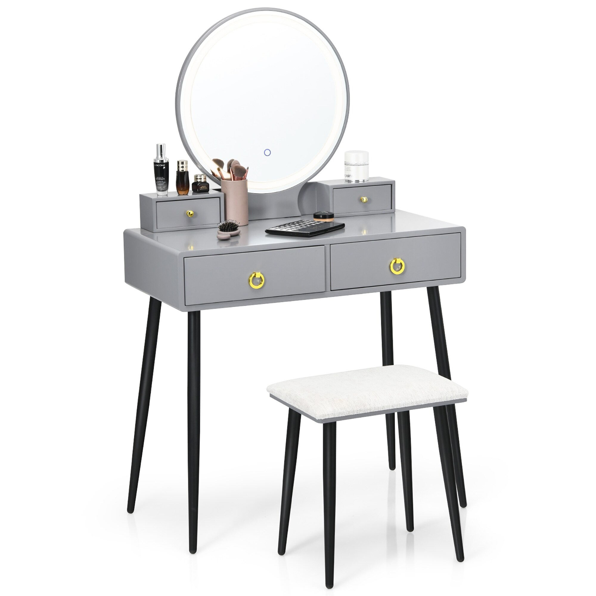 Makeup Vanity Table Set 3 Color Lighting Dressing Table - 52.5" x 31.5 ...