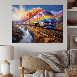 Designart "Rainbow Color Train 1950S I" Transportation Wall Decor - Bed ...