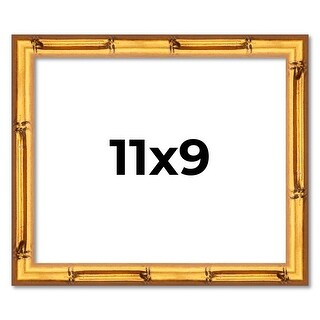 11x9 Frame Gold Bamboo Solid Wood Picture Frame | 1 Inch Moulding - Bed ...