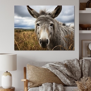 Designart "Grey Donkey Gentle Companion" Animals Wall Decor - Bed Bath ...