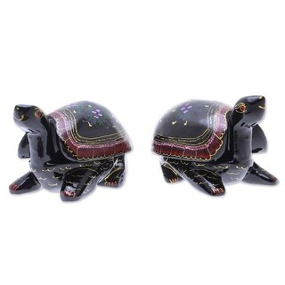 Novica Handmade Turtle Couple Wood Decorative Boxes (Pair) - Bed Bath ...