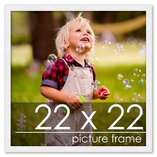 22x22 Frame White Wood Picture Square Frame - Picture Frame Includes UV ...