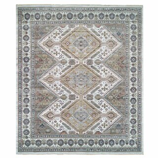 Shahbanu Rugs Ivory Hand Knotted Wool Shiraz Reimagined Unique Flower ...