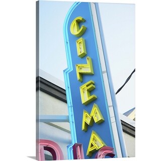 "Neon cinema sign on building during day" Canvas Wall Art - Bed Bath ...