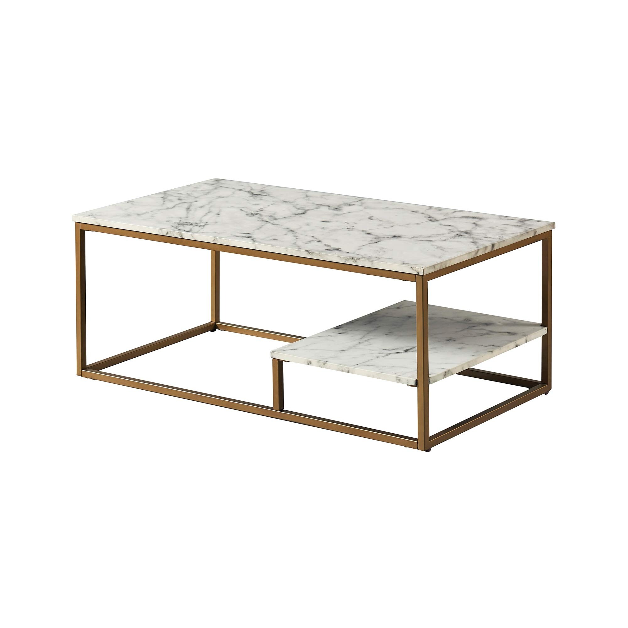 Marble and Brass 36" Round Coffee Table - On Sale - Bed Bath & Beyond ...