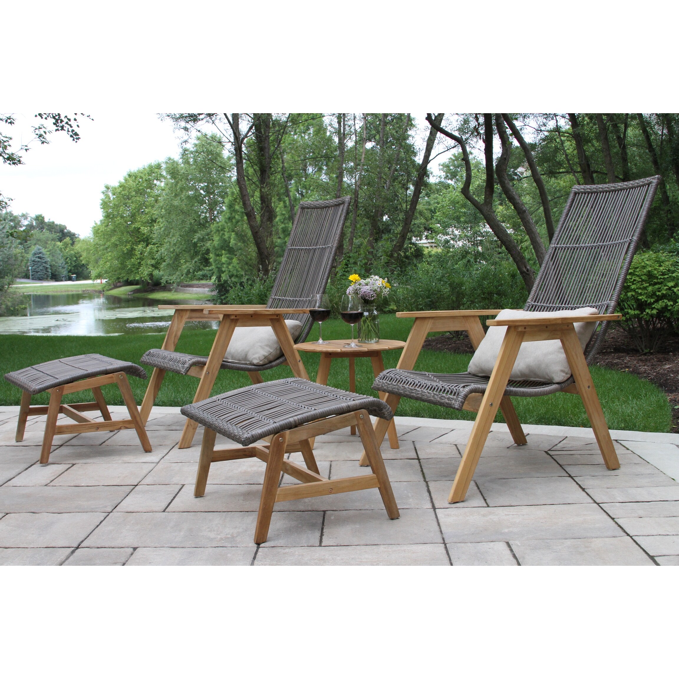 Largent teak patio chair store