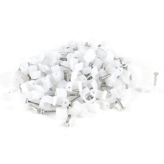 200 Pcs 4mm Diameter Electric Cable White Plastic Circle Nail Clips ...