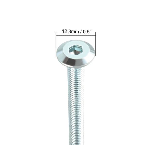 M6x60mm Hex Socket Head Screws Fastener Zinc Plated 8pcs - Silver Tone ...