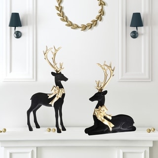 14-20" Resin Flocked Elegant Deer Set of 2 - Bed Bath & Beyond - 40807075
