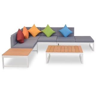 vidaXL Patio Corner Sofa Set 19 Pieces Aluminum WPC - 50.4" x 26" x 25. ...