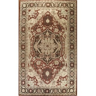 Vegetable Dye Geometric Heriz Serapi Large Wool Area Rug Hand-knotted ...