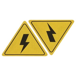 Triangle Electrical Shock Risk Warning Sign Self Adhesive Yellow 10Pcs ...