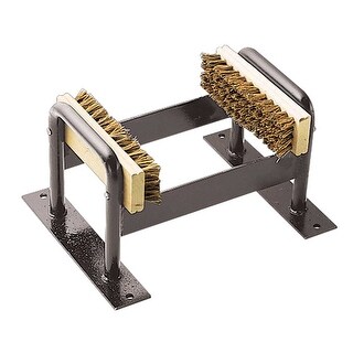 Black Wrought Iron Boot Scraper with Brushes 12" W Floor Mount with Two ...