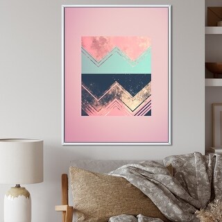 Designart "Elemental Ocean Retro Geometrics Vintage Pastel" Modern ...