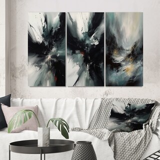 Designart "Abstracted Liquid Movements III" Abstract Liquid Ink Wall ...