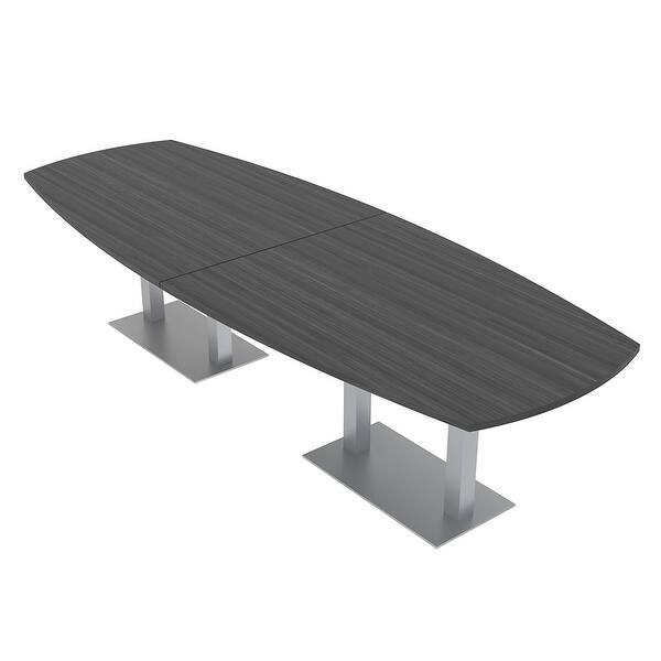 12 Ft Arc Boat Modular Conference Table Square Metal Bases w/Electric ...