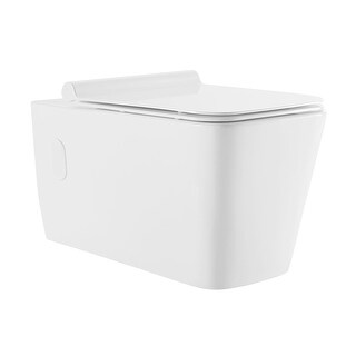 Bastille Wall-Hung Square Toilet Bowl - 22.5" x 14" 14" - Bed Bath ...