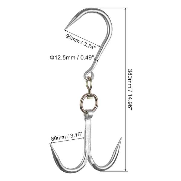 Double Meat Hooks, Galvanized Swivel Meat Hook, 2Pcs - Silver Tone ...