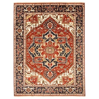 ECARPETGALLERY Hand-knotted Serapi Heritage Dark Copper Wool Rug - 8'9 ...