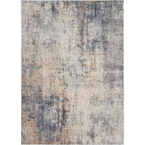 Rustic Textures Distressed Contemporary Abstract Area Rug - Bed Bath ...