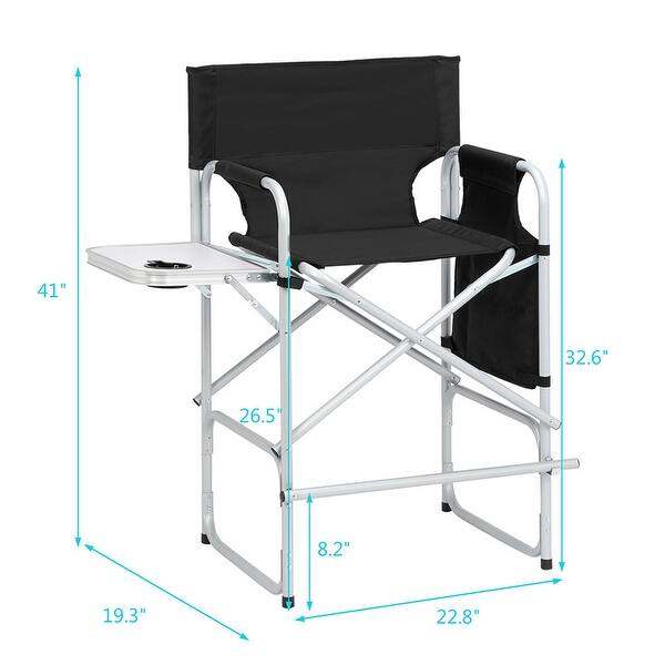 Iron Round Pipe Director's Chair without Carrying Bag - Black & Silver ...
