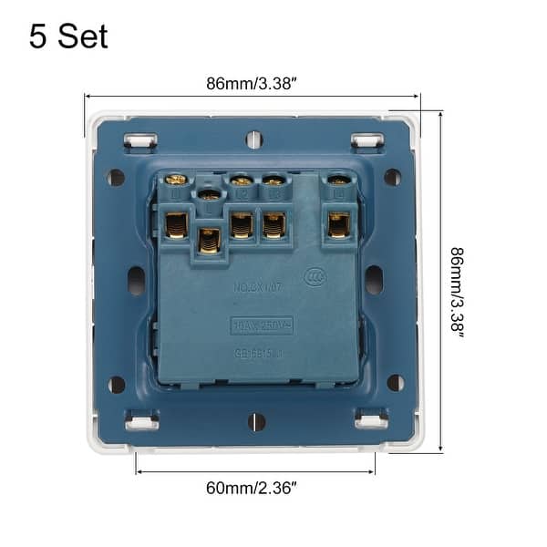 Light Switch Wall Push Button 4 Gang 1 Way White 250V 10A 86mmx86mm ...