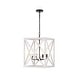 Alsy 16"W 4-Light Distressed White Caged Large Pendant Chandelier Light ...
