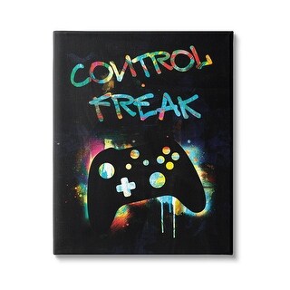 Stupell Control Freak Game Controller Graffiti Street Style Canvas Wall ...