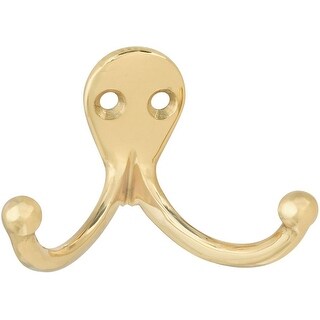 National Hardware N198-127 Double Clothes Hook, Solid Brass - Bed Bath ...