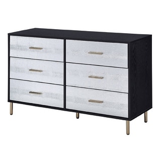 Emily 47 Inch Wood Side Dresser with 6 Drawers, Metal Bar Handles ...