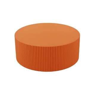 Orange Round MDF Coffee Table, Handcraft Relief, 35.43" - Bed Bath ...
