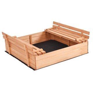 Costway Foldable Beach Cabana Sandbox Retractable w/ Bench Seat Kids ...