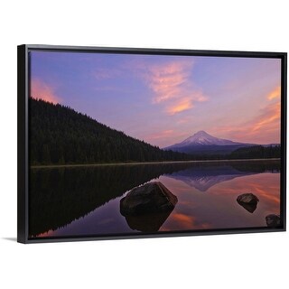 "Trillium Lake Sunrise" Black Float Frame Canvas Art - Bed Bath ...
