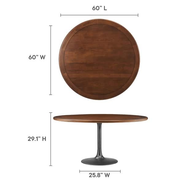Lippa 60" Round Pedestal Solid Wood and Metal Dining Table - Bed Bath ...