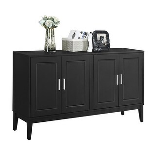 Durable 4-Door Storage Cabinet with Adjustable Shelves and Conical Feet ...