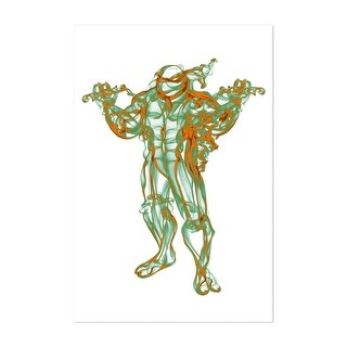 Michelangelo Digital Animals Portrait Smoke Turtle Art Print/Poster ...