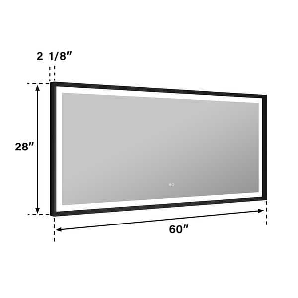 Wall Mounted Back Light Bathroom Framed LED Mirror Anti- Fog With ...