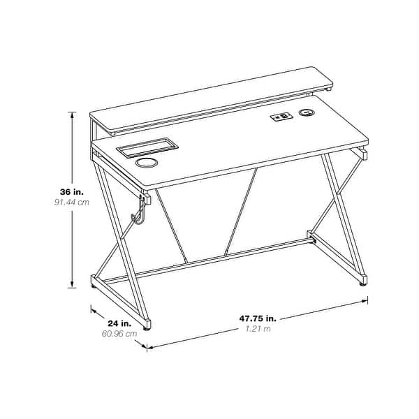 Emulator Battlestation Gaming Desk with RGB LED Lights - Bed Bath ...