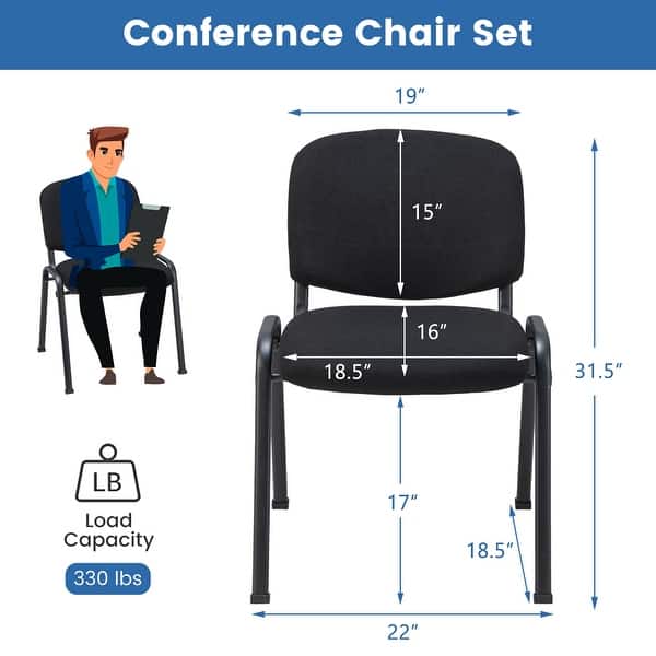 Set of 5 Office Guest Chair Stackable Reception Chair Conference Room ...