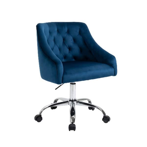 Luxurious task chair Blue computer chair office Velvet work chair - Bed ...