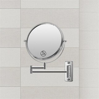 Chrome Finish Wall Mount Zoom Mirror Double-Sided Wall Makeup Mirror ...
