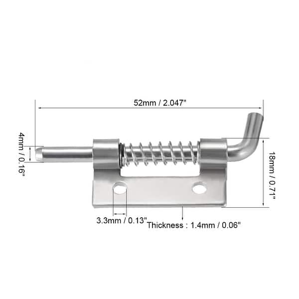 10pcs Carbon Steel Lock Bolt Spring Loaded Pin Latch 52mm Long (Left ...