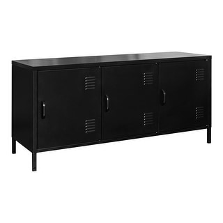 3 Door Metal Locker TV Cabinet Steel Accent Storage Cabinet TV Stand ...