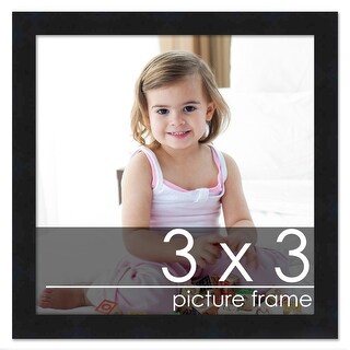 3x3 Contemporary Black Complete Wood Square Picture Frame with UV ...